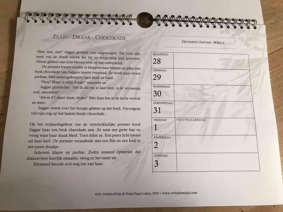 Weekkalender 2021 – elke week een nieuw verhaal! – De VerhalenNinja